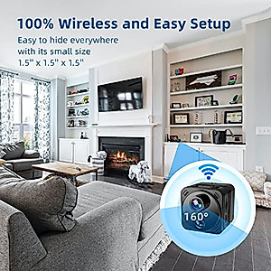 Mini Spy Camera Hidden WiFi 4K Wireless Indoor Small Nanny IP Cam Home Security Secret Tiny Surveillance Cameras with Phone App Night Vision AI Human Detection 100 Days Standby Battery Life