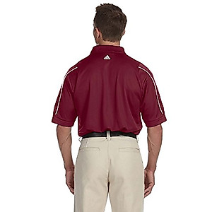 Adidas Golf Men's ClimaLite 3-Stripes Cuff Polo Sport Shirt. A76 - XX-Large - University Red / White