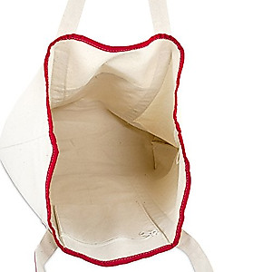 DALIX Monogram Bag Personalized Totes For Women Open Top Red Initial M