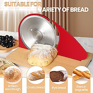 Manual Bread Slicer for Homemade Sourdough Bread, Adjustable Thickness&Evenly Slicing, Hand Crank Bread Slicer with Scale Line and Suction Cup, Sharp Blade, Suitable for Sourdough Bread, Etc