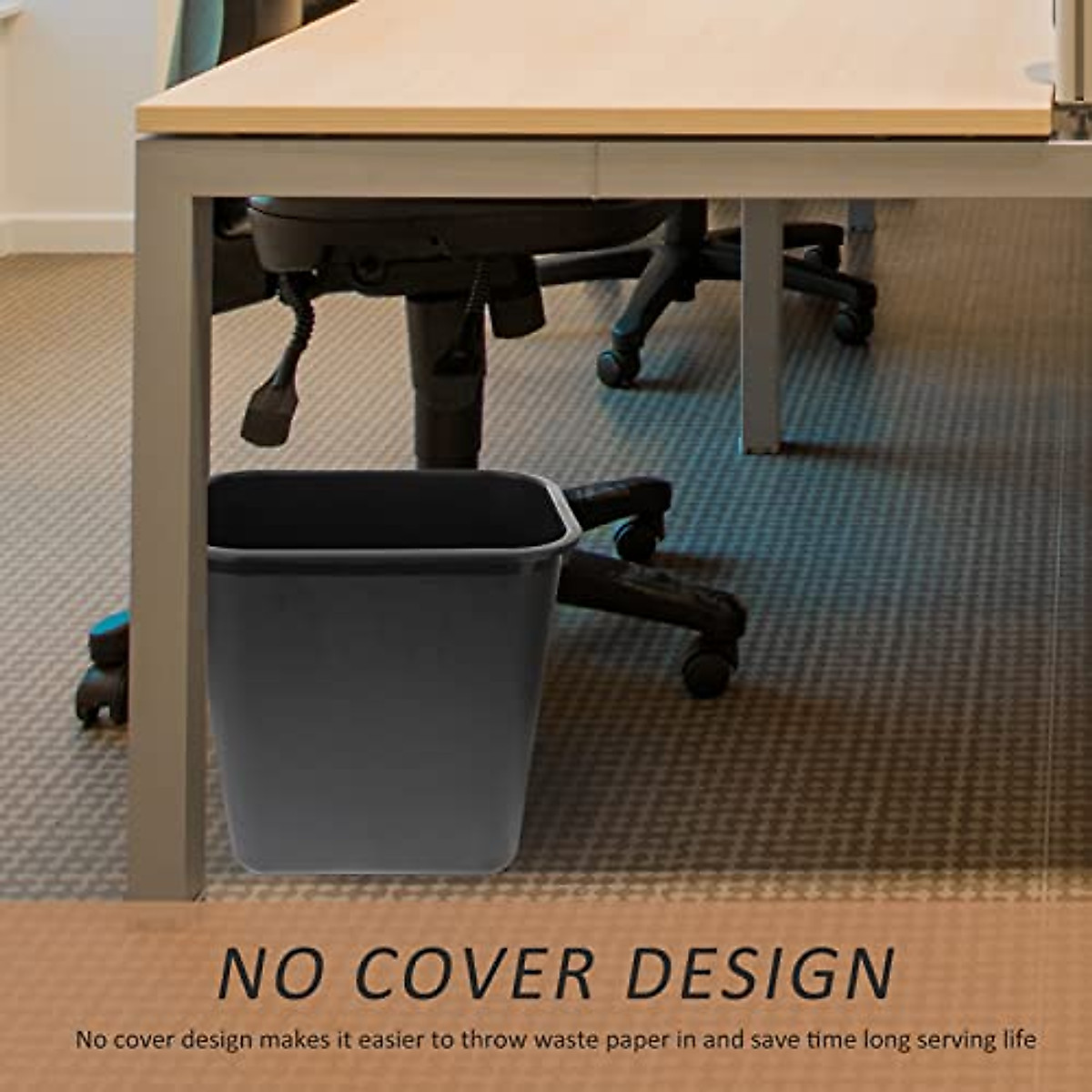 VILLCASE Office Decor Decor Container Bin, Household Small Trash Can, Waste Can Disposal Container for Home, Kitchen, Office (11.79X11.40X8.45inch, Black) Office Table Garbage Car Decor