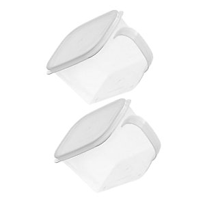 IMIKEYA Airtight Food Storage Container Handles 2-piece Set Home Food Containers Dry Food Can Kitchen Snack Box Plastic