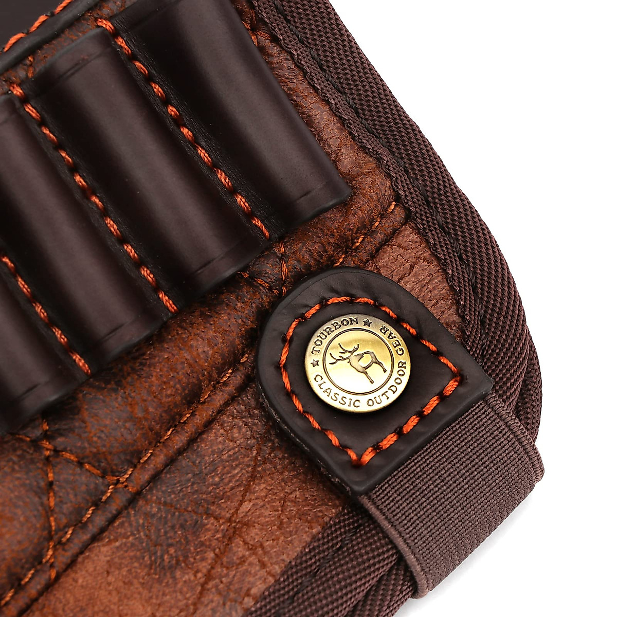 Tourbon Leather Buttstock Cheek Rest with Rifle Shell Holder - Right Handed (PU Leather)