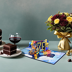 Magic Ants 70th Birthday Card, Fashion Pop Up Card, Laser Cut, 5.9x7.9in