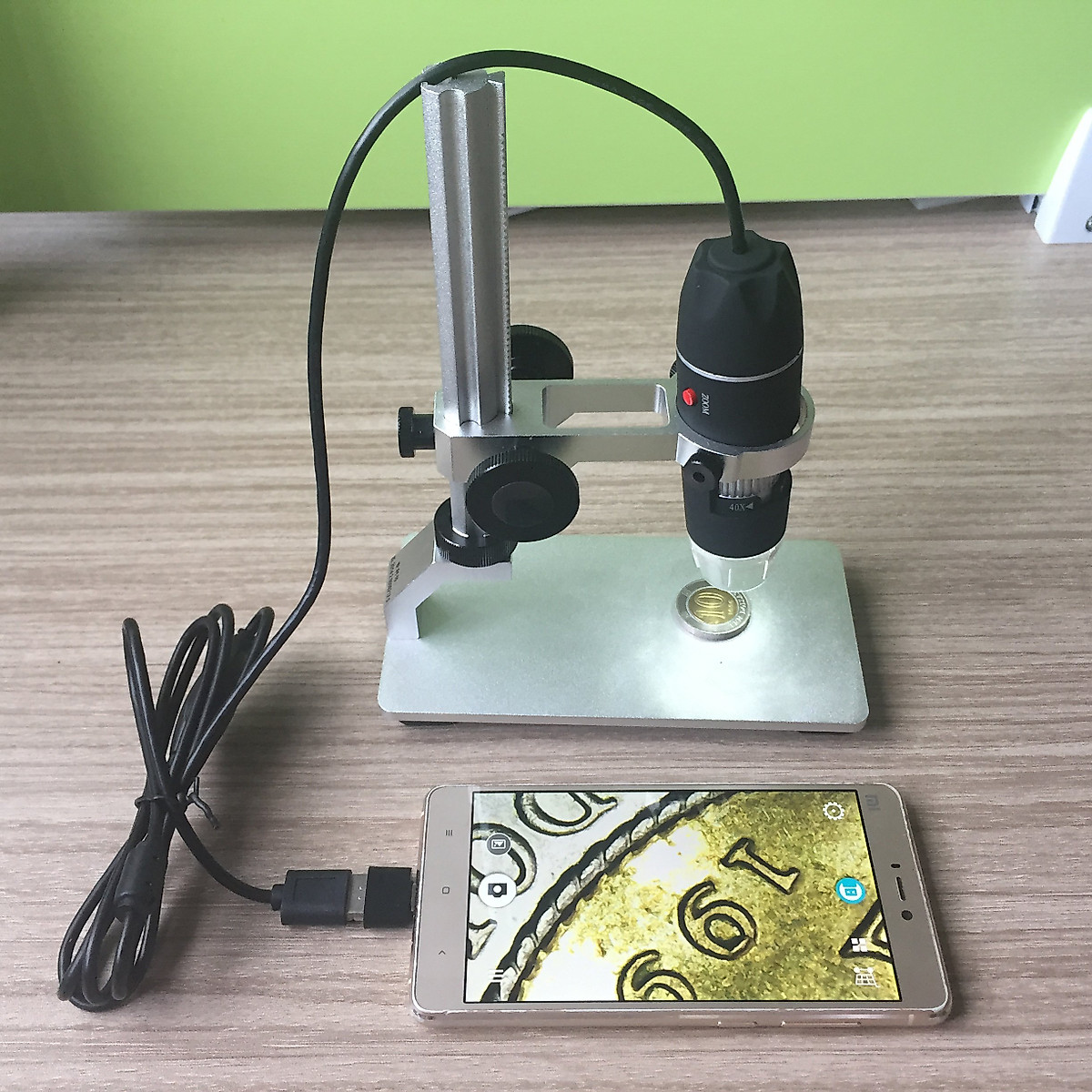 Jiusion Aluminium Alloy Universal Adjustable Professional Base Stand Holder Desktop Support Bracket for Max 1.4" in Diameter USB Digital Microscope Endoscope Magnifier Loupe Camera