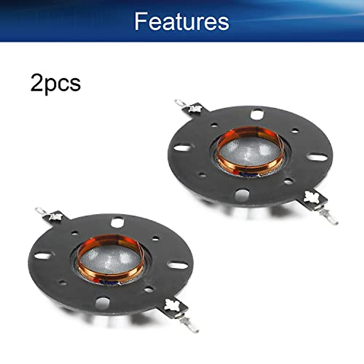 Heyiarbeit 25.5mm Tweeter Voice Coil Audio Speaker Resin Membrane Drive Head Accessory for Audio Replacement Black Tone 2pcs