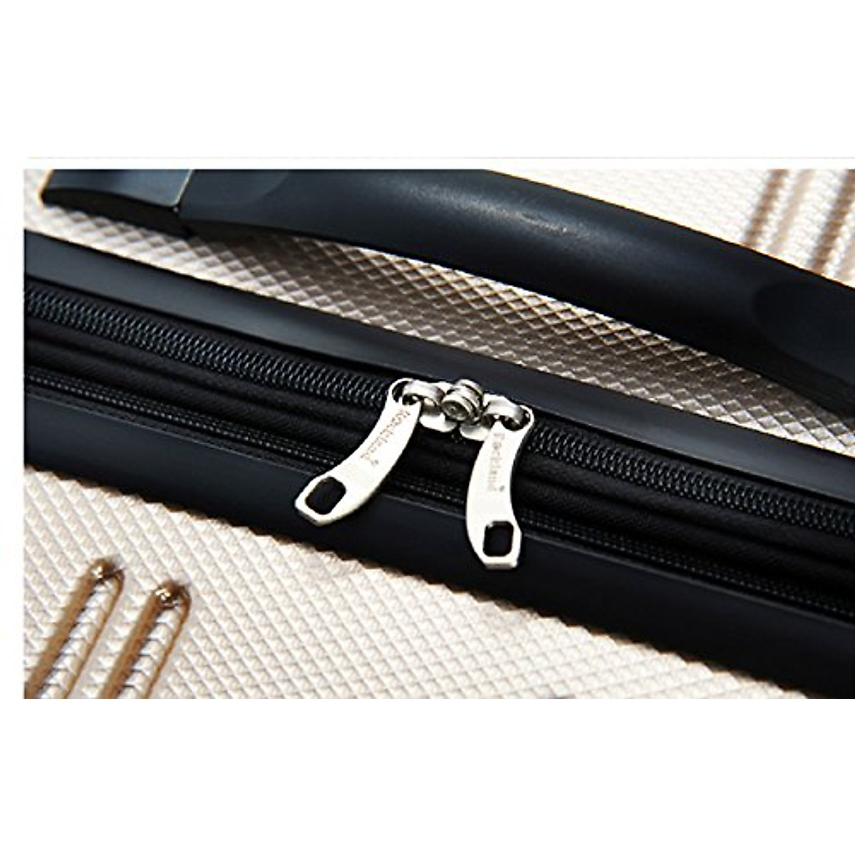 Rockland Melbourne Hardside Expandable Spinner Wheel Luggage, Champagne, 2-Piece Set (20/28)