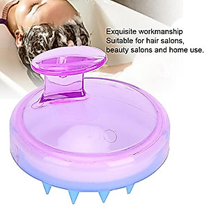 Shampoo Massager Brush, Round Silicone Scalp Massage Exfoliator Comb for Hair Cleaning Washing, Shampoo Brush Massager for All Hair Types of Women, Men (purple)