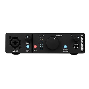 Arturia MiniFuse 1 - Compact USB Audio Interface with Creative Software for Recording, Production, Podcasting, Guitar - Black