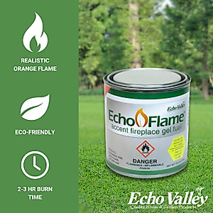 Echo Valley EchoFlame Gel-Fuel for Indoor/Outdoor Fireplaces (Pack of12)