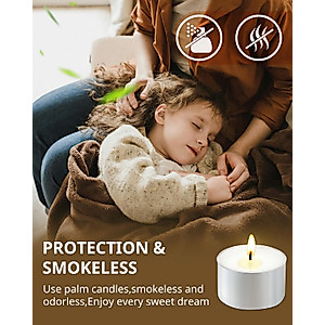 Tealight Candles 4 Hours Clean Tea Candles 240 Pack, Long Burning White Unscented Tea Candles for Weddings, Home, Pool,Shabbat