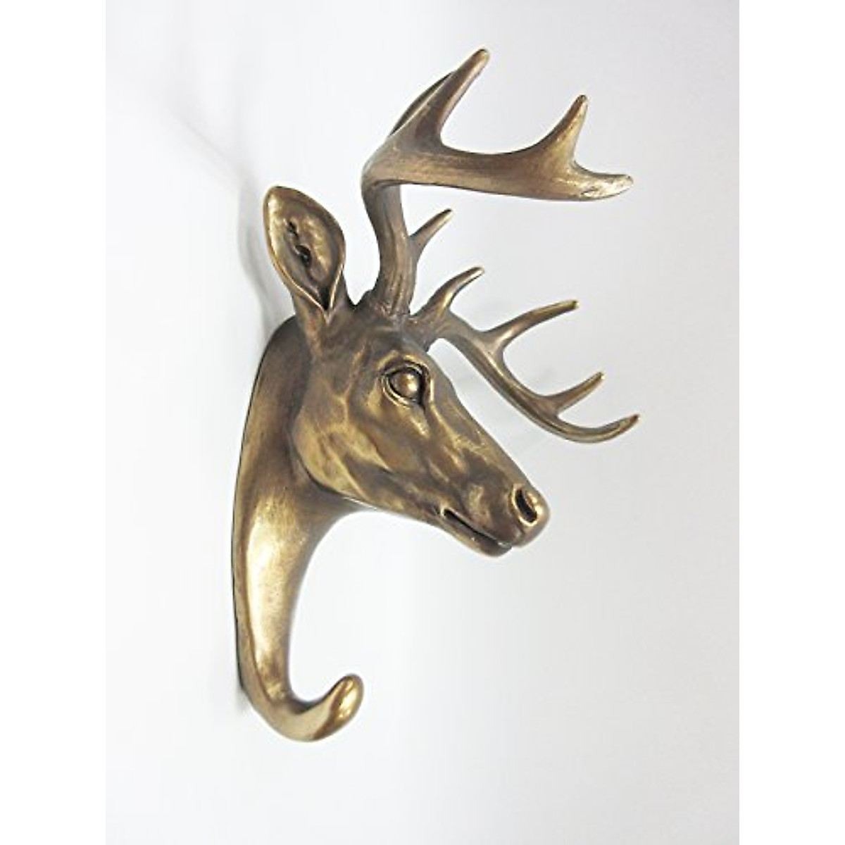 Pacific Giftware Wild Animal Head Single Wall Hook Hanger Animal Shape Rustic Faux Bronze Decorative Wall Sculpture (Buck)