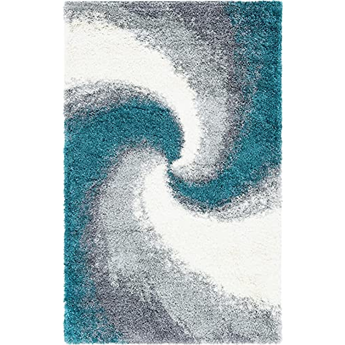 Rugs.com Soft Touch Shag Collection Area Rug – 5x8 Turquoise Shag Rug Perfect for Bedrooms, Dining Rooms, Living Rooms