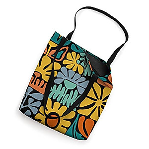 Funky Mid Century Modern Polynesian Luau Flowers Tote Bag