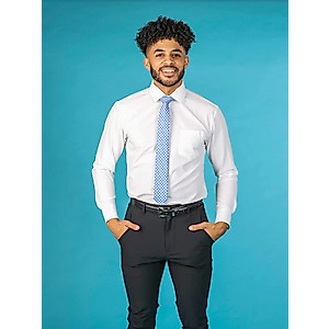 &COLLAR Slim Fit Long Sleeve Performance Men's Dress Shirt White XL