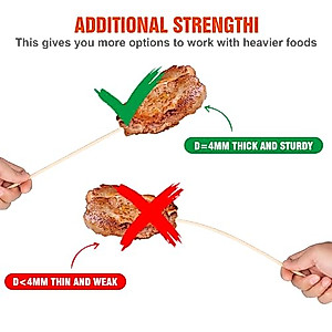 400 Pack 12 Inch Natural Bamboo Wood Barbecue Skewers for Grilling, Kabob, Fruit, Appetizer, Cocktail, Sausage, Chocolate Fountain, BBQ Sticks. (Φ=4mm)