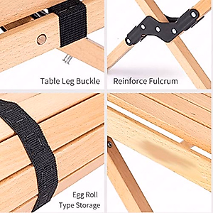 DOUBAO Outdoor Egg Roll Table Portable Folding Table Camping Home Self Driving Tour Solid Wood Barbecue Picnic Table