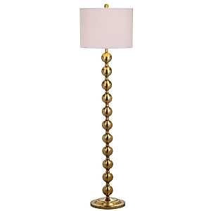 SAFAVIEH Lighting Collection Reflections Modern Farmhouse Stacked Ball Brass 59-inch Living Room Bedroom Home Office Standing Floor Lamp (LED Bulb Included)