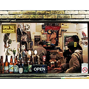 170091 Open Till Midnight Bar Pub Club Shop Store Open Display LED Light Neon Sign (12" X 8", Blue)