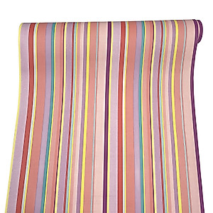 SimpleLife4U Rainbow Stripes Shelf Liner Self-Adhesive Furniture Paper Refurbish Old Makeup Storage Boxes Nightstand 17.7 Inch by 13 Feet