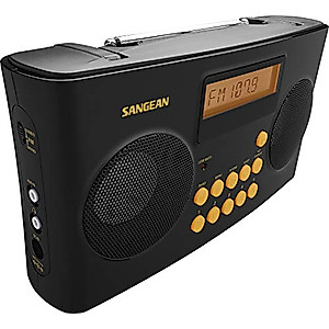 Sangean PR-D17 AM/FM-RDS Portable Radio Specially Designed for The Visually Impaired with Helpful Guided Voice Prompts, Black, 10 Station Presets (5 AM, 5 FM), Stereo/Mono Switch, Alarm Timer