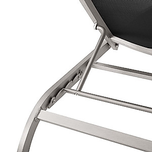 Modway Savannah Outdoor Patio Mesh Chaise Lounge Chair in Black