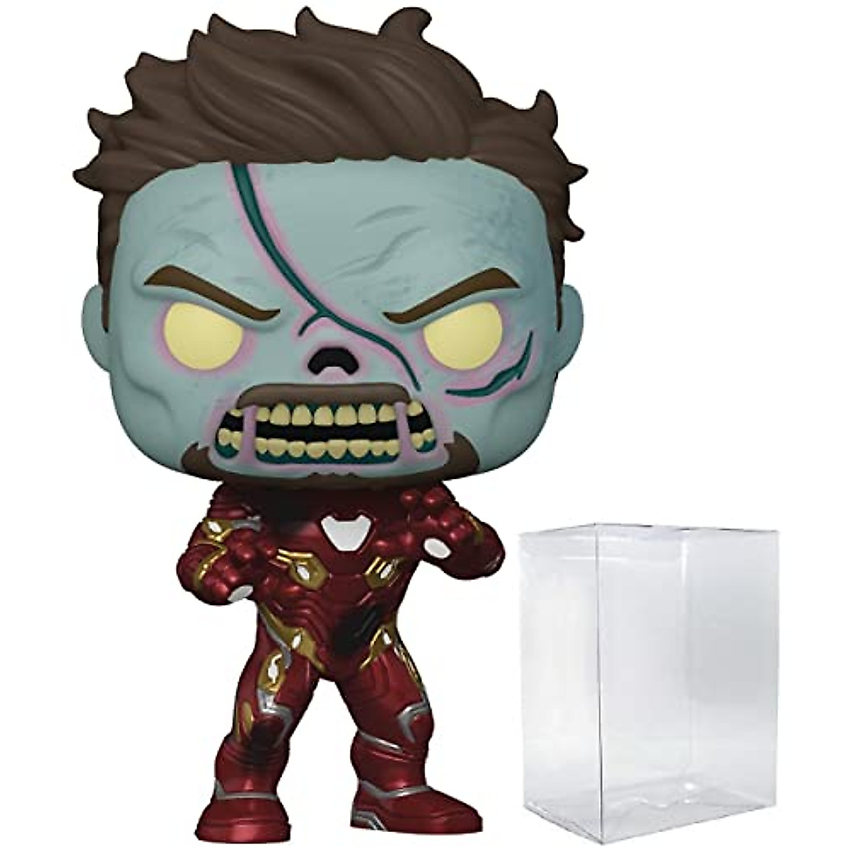 Funko Marvel: What If? - Zombie Iron Man [Tony Stark] Pop! Vinyl Figure (Bundled with Compatible Pop Box Protector Case)