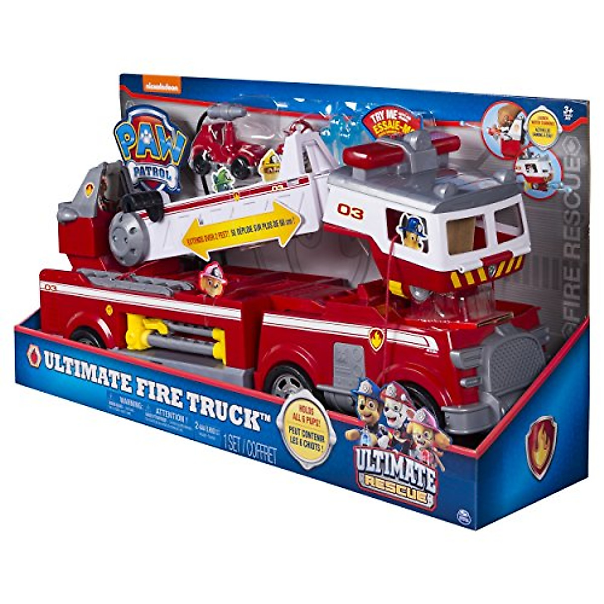PAW Patrol Ultimate Rescue Fire Truck with Extendable 2 ft. Tall Ladder, for Ages 3 and Up