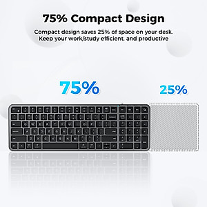 iClever BK20 Bluetooth Keyboard, with Numeric Keypad, Multi-Device Rechargeable and Stable Connection Compact Size Wireless Keyboard for MacBook, Laptop, iPad, Tablet, Windows