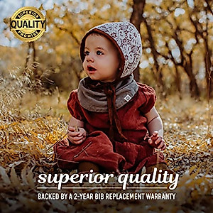 Kishu Baby Indi Infinity Scarf Bib - Super Soft Organic Cotton Muslin Drool Bib with Snaps (Olive)