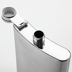 6 Pcs 8 oz Hip Stainless Flask by YWQ, Easy Pour Funnel is Included, Great Gift