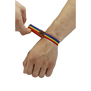 Lesbian Bracelets - Rainbow Bracelets And Keyring With Bright Colours Ideal For Couples - Lgbtq Accessories In Stretch Fabric - Lgbt Jewelry For Women And Men
