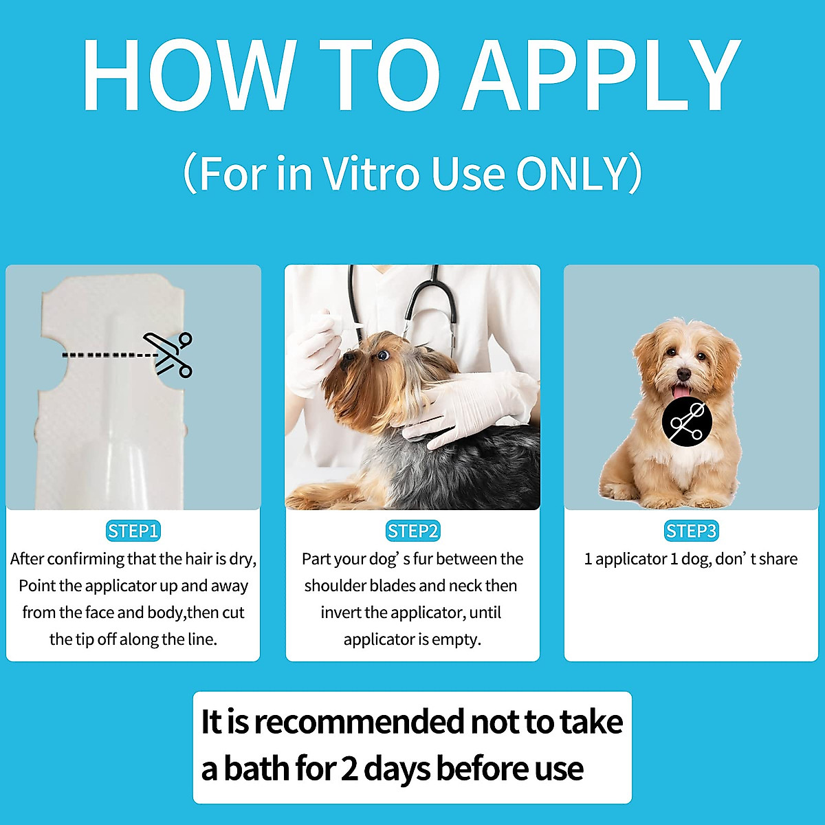 Flea and Tick Prevention for Dogs, Small Dog Flea & Tick Control with Fipronil, Long-Lasting and Fast-Acting Topical Flea & Tick Treatment Drops for Puppies, 5 to 22 lbs, 3 Doses