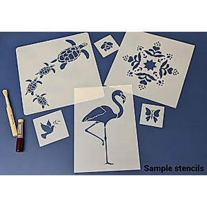 Crow Flock 2 Stencil - 4 Images Primitive Bird Stencil Raven Template Reusable Laser Cut Mylar Template for Painting Home Decor DIY Crafts - The Artful Stencil