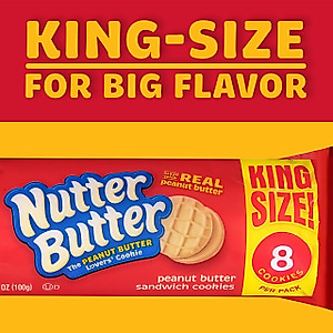 Nutter Butter Peanut Butter Sandwich Cookies King Size - 14 Pack of 3.5 oz Snack Packs with 8 Cookies per Pack - Perfect for Sharing and Snacking Anytime Thanksgiving Dinner Cookies