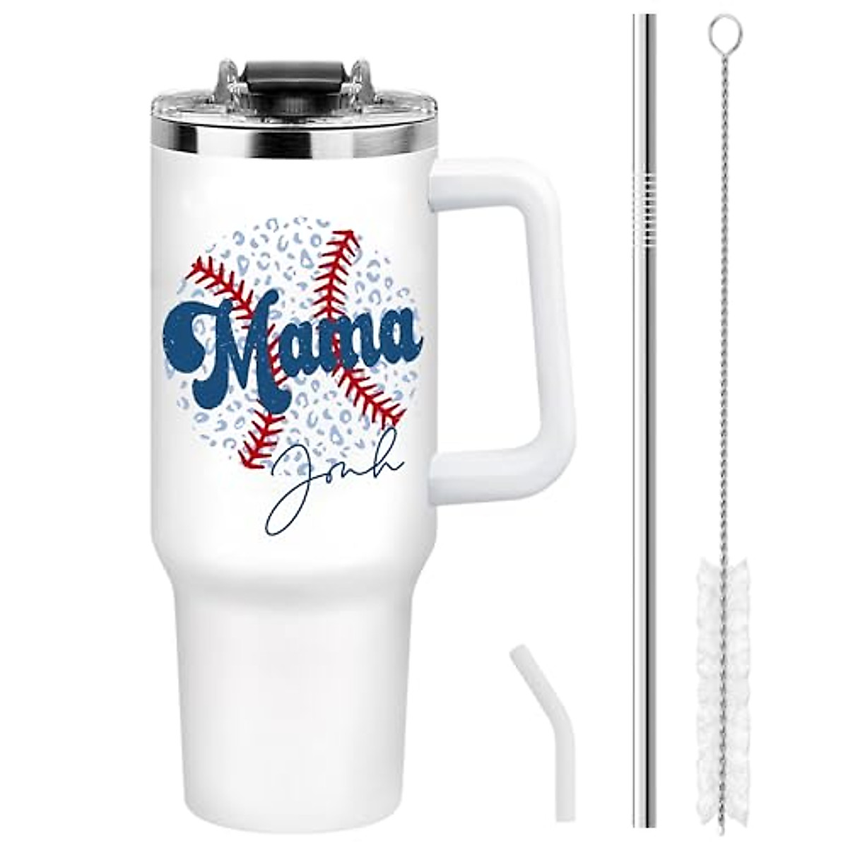 Personalized Baseball Mama Tumbler 40oz, Baseball Mom Gift Ideas, Baseballs Coffee Travel Mug, Mother's Day Gift, New Moms Gifts, Birthday gifts for women, Christmas