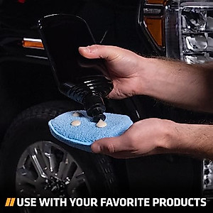 VIKING Microfiber Car Wax Applicator and Cleaning Pads with Finger Pockets - 5 in. Diameter, Blue, 8 Pack