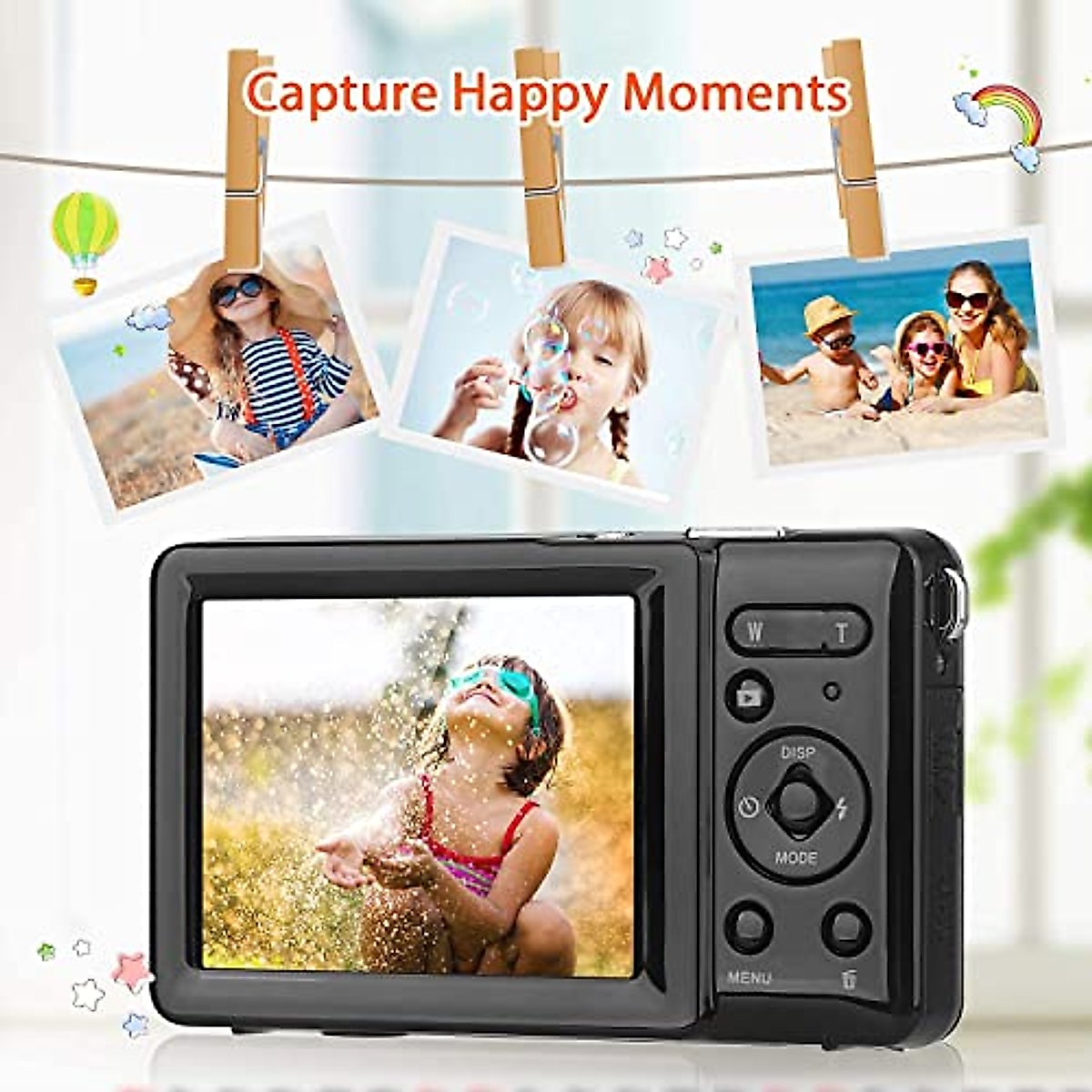 Digital Camera for Photography, FHD 1080P 20MP Point and Shoot Camera with 2.8" TFT LCD, Compact Rechargeable Vlogging Cameras for Kids,Beginner,Students,Teens,Elders (Red)