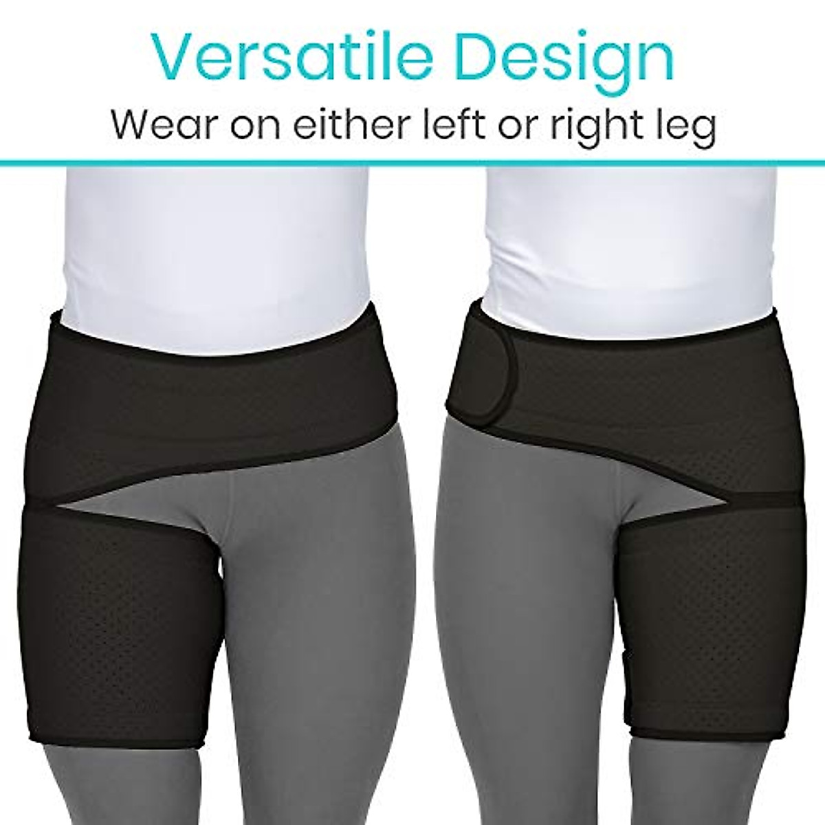 Vive Groin and Hip Brace - Sciatica Wrap for Men and Women - Compression Support for Nerve Pain Relief - Thigh, Hamstring Recovery for Joints, Flexor Strains, Pulled Muscles