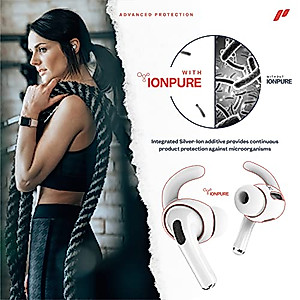 Proof Labs 3 Pairs for AirPods Pro Ear Hooks Covers [Added Storage Pouch] Accessories Compatible with Apple AirPods Pro Generation 1 (White)