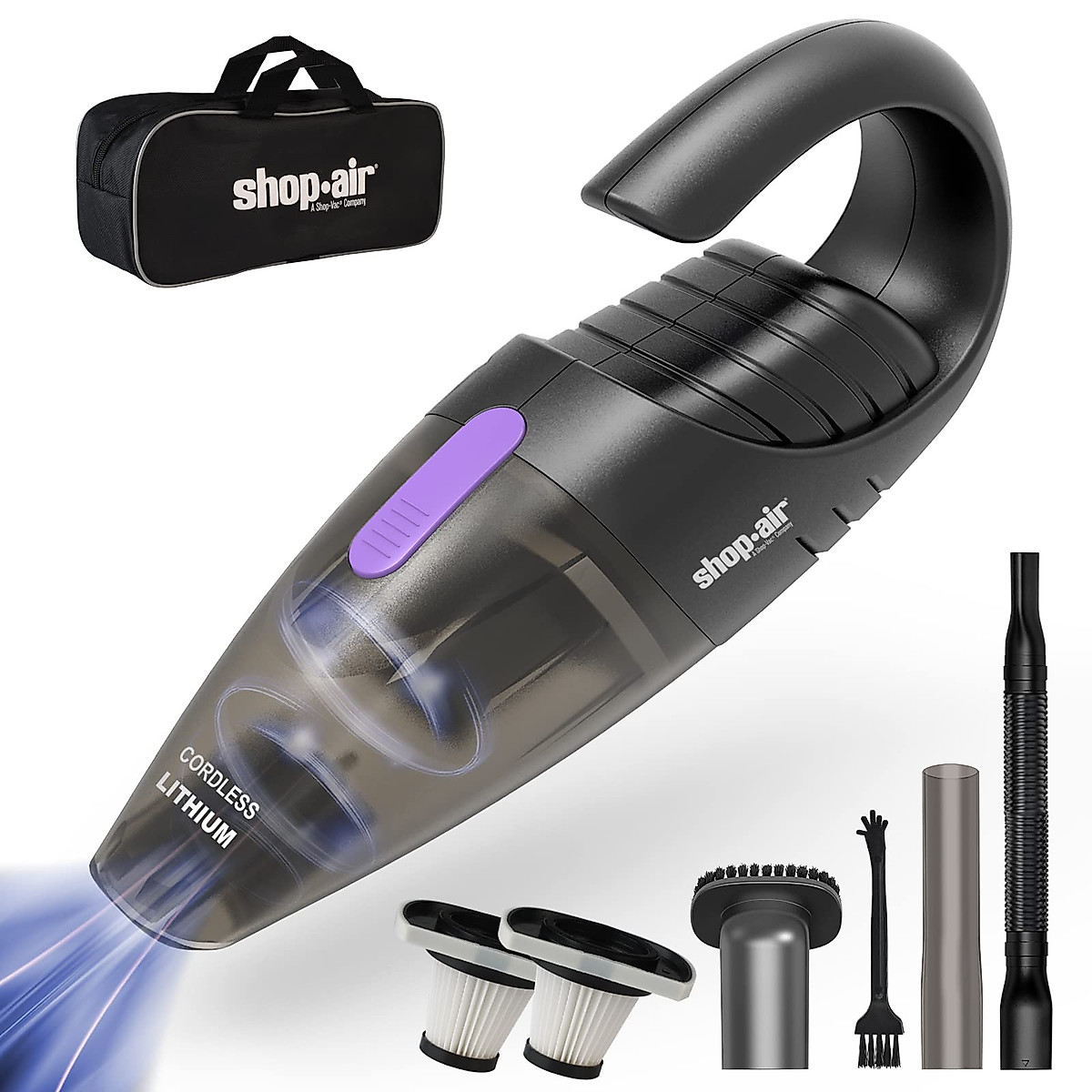 Shop-Vac 5 Gallon 2.0 Peak HP Wet/Dry Vacuum+Shop·AIR Car Vacuum Cordless, Purple
