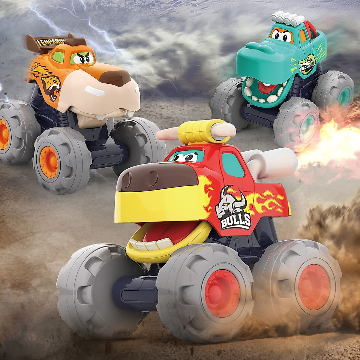 OCATO Toy Cars for 1 Year Old Boy Gifts Monster Trucks Boys Toys for 1 2 3 Year Old Boys Girls Kids Toddler Car Toy Trucks Baby Boy Toys 12-18 Months Pull Back Cars for Toddlers 1-3 Birthday Xmas Gift