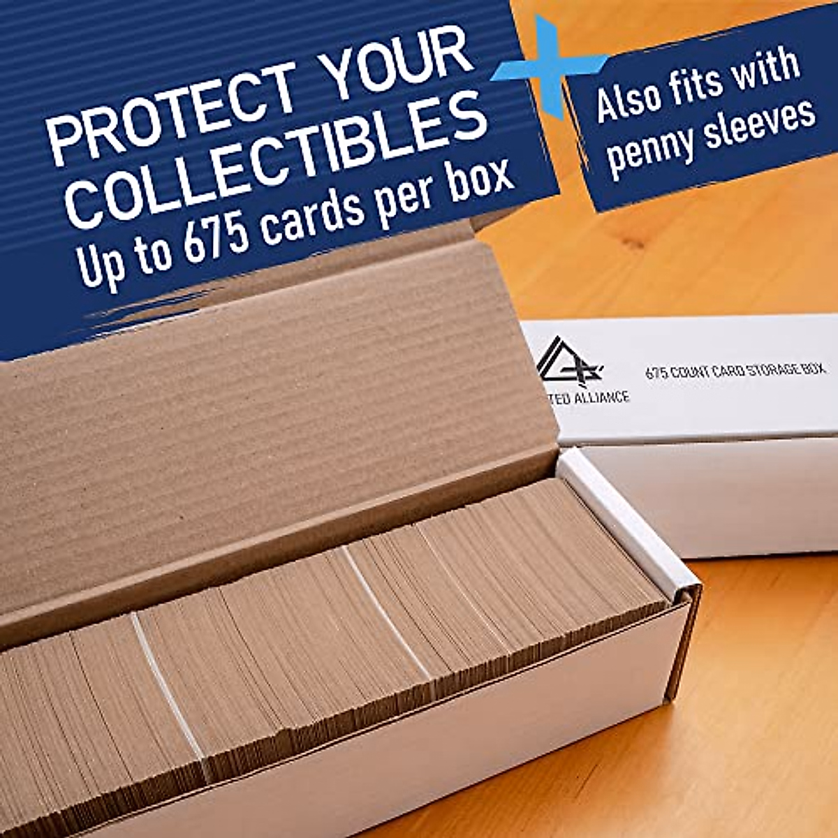 Invested Alliance Trading Card Storage Box | Baseball Card Storage Box Holds 675 Cards/Box. Sports Card Storage Boxes. Card Boxes For All Sports Cards, MTG, TCG. Cardboard Card Storage Box (10 Pack)