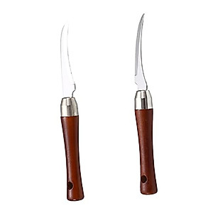 UPKOCH 2pcs Shrimp Peeling Knife Stainless Steel Cleaner Shrimp Deveiner Tool Oyster Knife Shrimp Master Tool Shrimp Line Peelers Shrimp Peeling Tool Shrimp Peeler Log Wooden Handle Suite