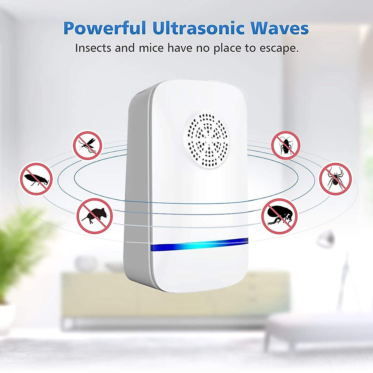 Ultrasonic Pest Repeller 6 Pack, Pest Control Ultrasonic Repellent Electronic Insects Rodents Repellent for Mosquito, Mouse, Cockroaches,Rats,Bug, Spider, Ant, Flies, Home, Warehouse, Kitchen