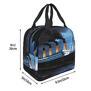 Titanic Lunch Bag for Men Women Tote Insulated Cooler Bags Reusable Lunch Box 8.5x5 Inch for College Work Office Picnic