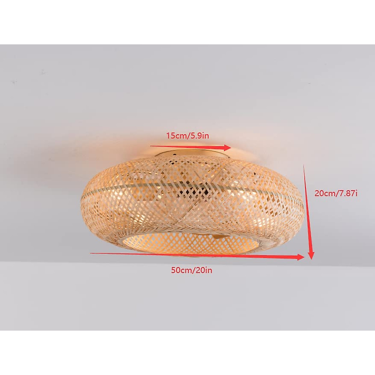 SaWaUto 20 Inch Cage Ceiling Fan, Farmhouse Low Profile Ceiling Fan with Remote Control, Mute Motor w/ Remote Control Flush Mount Ceiling Fan Lighting Fixture for Bedroom Living Room Kitchen