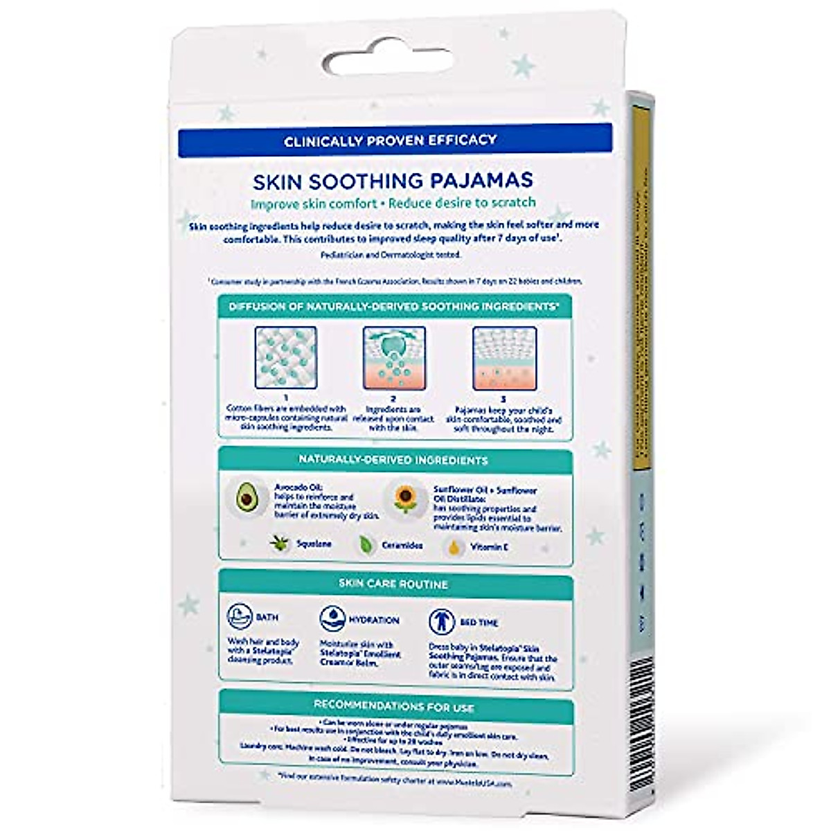 Mustela Stelatopia Skin Soothing Pajamas - Baby Pajamas for Eczema-Prone Skin - with Natural Avocado & Sunflower Oil - 6 to 12 Months . 1 Count (Pack of 1)