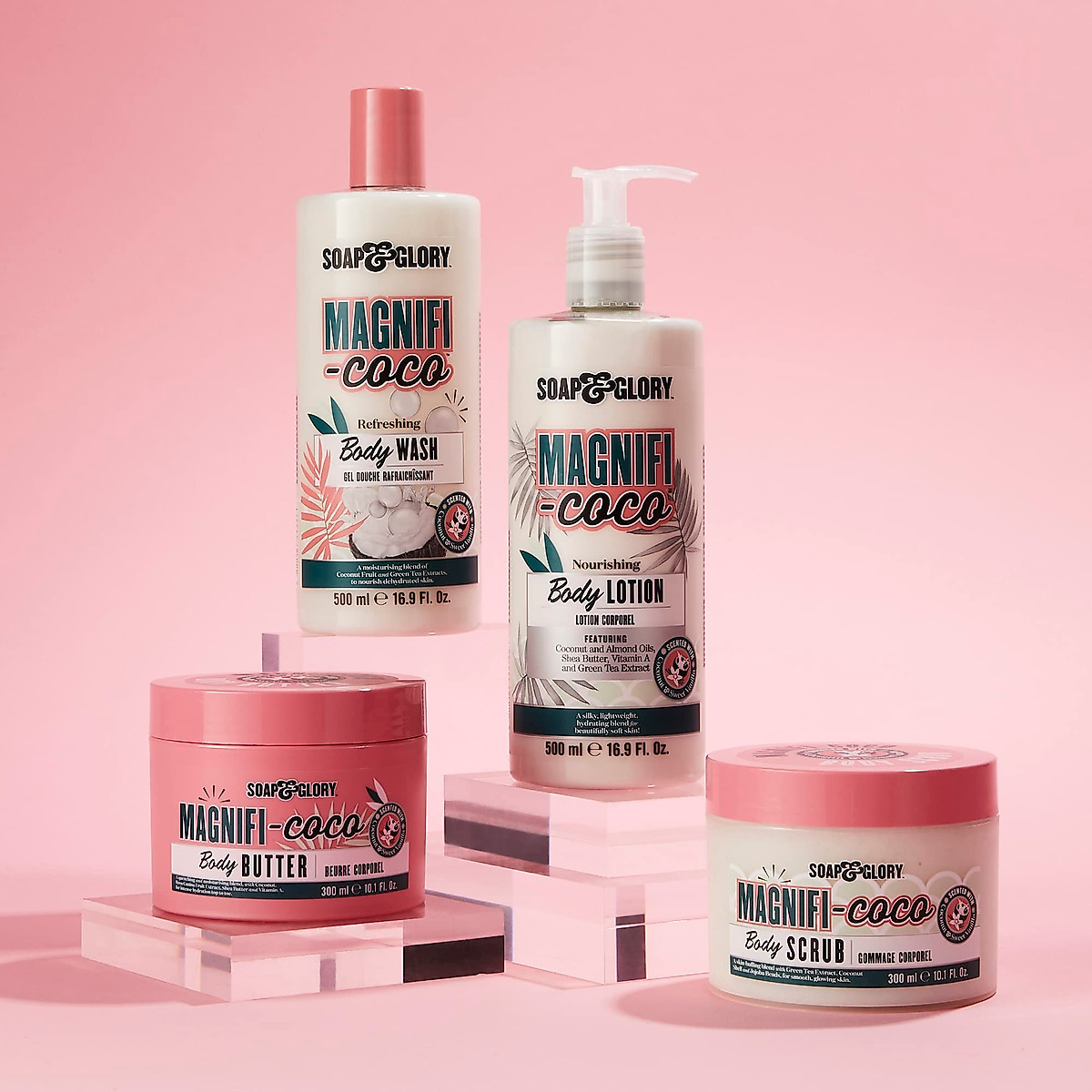 Soap & Glory Magnificoco Buff and Ready Coconut Body Scrub - Smoothing & Buffing Body Scrub - Coconut Scented Body Polish - Body Scrub with Green Tea Extract (300ml)