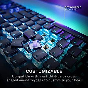 ROCCAT Vulcan II Max – Optical-Mechanical PC Gaming Keyboard with Customizable RGB Illuminated Keys and Palm Rest, Titan II Tactile Linear Switches, Aluminum Plate, 100M Keystroke Durability – Black